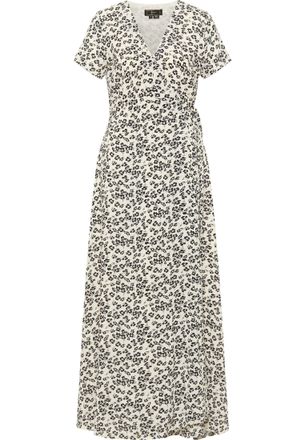 Ikita Damen Wickelkleid 19222817-IK01, Weiss SCHWARZ, M