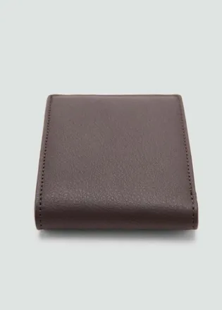 Mango Portefeuille avec effet grain&eacute; marron - Homme - Taille unique - MANGO MAN