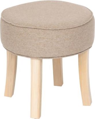 Atmosphera Atmosphera - Tabouret Adriel peuplier Beige d35x35cm