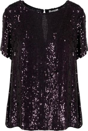 P.A.R.O.S.H. t-shirt &agrave; ornements de sequins - Rouge