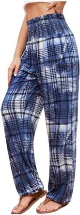 Generic Robe boh&egrave;me 2026 pour femme - Pantalon Harlan imprim&eacute; tendance - Taille haute - Yoga - Style boh&egrave;me d&eacute;contract&eacute;, noir fonc&eacute;, 3XL