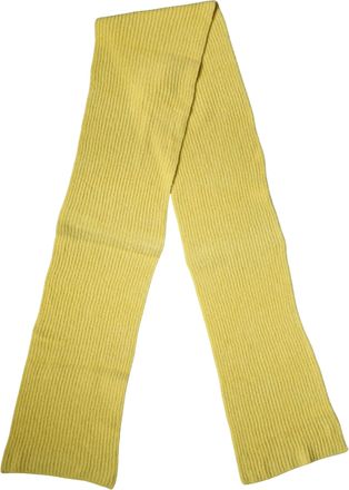 Dolce & Gabbana Yellow Cotton Knitted Neck Foulard 270cm X 31cm Men Scarf Nylon