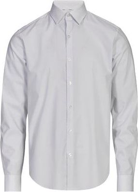 Calvin Klein Schmales Hemd aus Baumwollmischung in Weiß