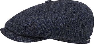 Stetson Casquette Hatteras Classic Wool Homme - Type Gavroche Laine avec visière, Doublure, Doublure Automne-Hiver - 61 cm Noir-Bleu