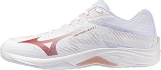 Mizuno Lightning Select Chaussures de Volley-Ball pour Femme Blanc/Rose/Pierres de Lave Taille 36