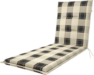 Doppler Rollliege Spot/Gartenliege Auflage/Rollliege/ca. 195 x 60 x 5 cm/Beige Grau kariert