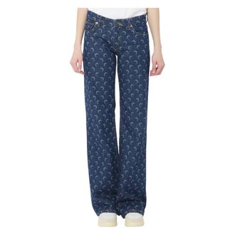 Marine Serre Damen, Jeans, Blau, LGr&ouml;&szlig;e