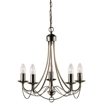 Searchlight Searchlight - Maypole - Luminaire suspendu &agrave; 5 bras en laiton antique, E14
