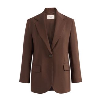 Max Mara Einknopf-Blazer aus Wollstoff - - Jackets - Damen - Braun - L