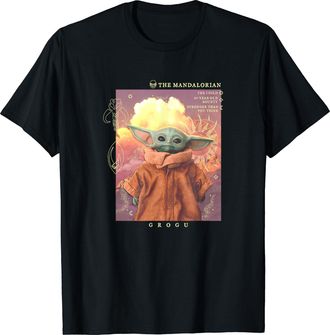 Star Wars The Mandalorian Grogu Celestial Photo T-Shirt