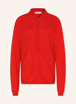 Frankie Shop Strick-Poloshirt Tala Mit Leinen rot