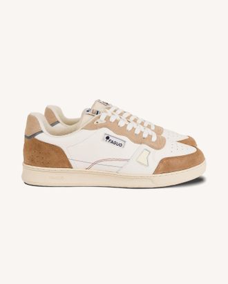 Faguo Baskets en cuir beige et camel