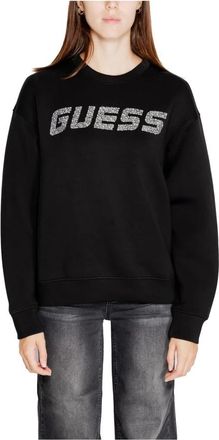 Guess Rhinestone Logo Sweatshirt - - Sweatshirts & Hoodies - Damen - Schwarzk - 2XS