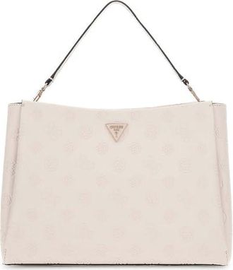 Guess sac à main sac à épaule bandoulière Tisha Girlfriend Satchel Stone Logo écru