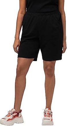 Ulla Popken Short en Jersey, Poches, Taille élastique Bermuda, Noir, 36W x 32L Femme