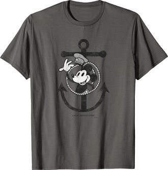 Disney 100 Mickey Mouse Steamboat Willie Anchor D100 T-Shirt