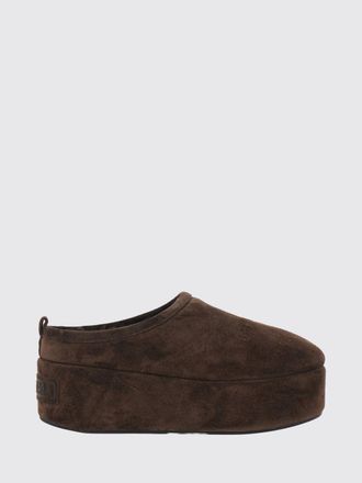 Balenciaga Mules Alaska en daim doubl&eacute;es de shearling avec semelle compens&eacute;e