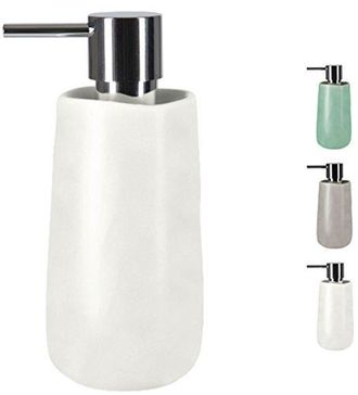 Spirella Seifenspender Sina mit Edelstahlpumpe Fl&uuml;ssigseifen-Spender Porzellan 350ml Langliebig und Robust Wei&szlig;