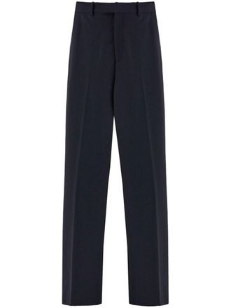 Ferragamo pantalon en coton &agrave; coupe droite - Noir