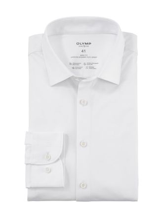 Olymp Herren Oberhemd Langarm Level Five 24/Seven,Single Jersey,Body fit,New York Kent,Weiss 00,39