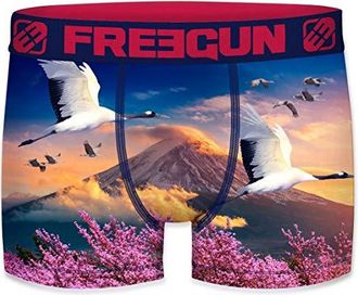 Freegun Caleçon Homme Respirant, Boxer Homme, Confortable, Ajustement Parfait, Bleu, Blanc, Rose Taille S
