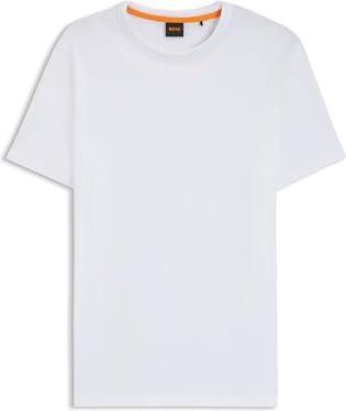 BOSS Hommes Tegood T-Shirt en Coton flamm&eacute; avec d&eacute;tail logot&eacute;