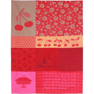 Tissage Moutet Moutet Torchon K&uuml;chenhandtuch Geschirrtuch Handtuch, hochwertige Baumwolle in Frankreich gewebt, limitiertes Motiv Cerises Kirschen