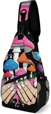 Generic Sacoche Tactique Champignon Casual Sacs Poitrine Polyester Crossbody Bag pour &eacute;cole Camping Cyclisme