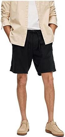 Selected SELETED HOMME Slhregular-Brody Linen Short Noos Pantalon en Lin, Noir, XL