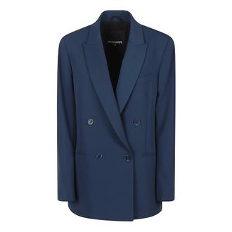 Patrizia Pepe Femme, Vestes, Bleu, Taille: 38 FR Blazer Crois&eacute; Oversize