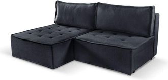 KAISER Bohoo Mini modernes Ecksofa mit Schlaffunktion Graphit Links
