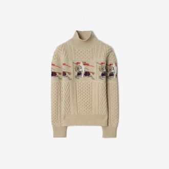 Burberry Pull en maille Aran de laine EKD, Size: XS