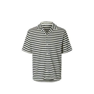 Selected Chemise droite ray&eacute;e manches courtes en coton