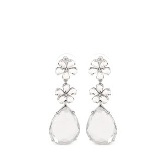 Self Portrait Crystal-flower Tiered Earrings