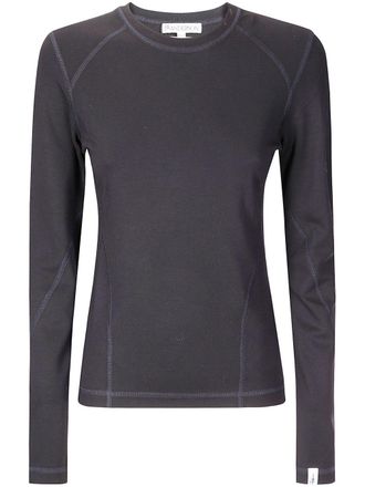 J.W.Anderson haut crop &agrave; coutures contrastantes - Gris