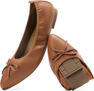 Dream Pairs Damen-Schuhe, l&auml;ssig, spitzer Zehenbereich, Ballett-Komfort, weiche Slip-on-Flachschuhe,Size 36.5,Braun,DWUMFA2530