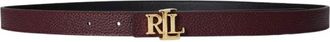 Ralph Lauren Femme, Accessoires, Brun, Taille: M Logo Reversible Pebbled Leather Belt