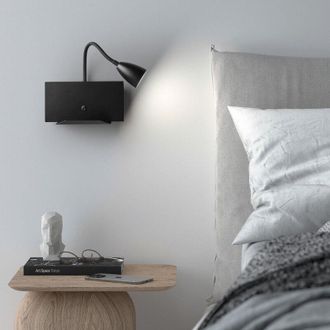 Millumine Millumine - Applique tête de lit Tura métal noir et port usb c