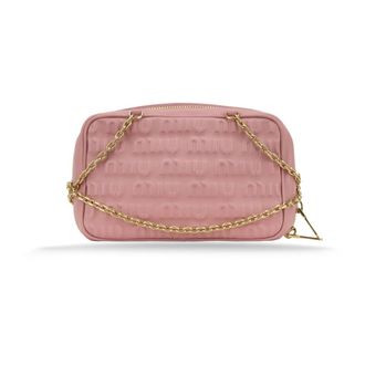 Miu Miu Ledertasche mit gepr&auml;gtem Motiv - - Bags - Damen - Rosa - ONE SIZE