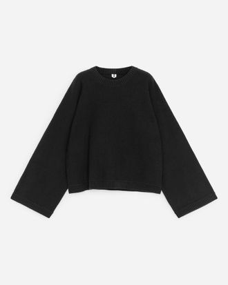 Arket Baumwollpullover Mit Cut-out -Schwarz