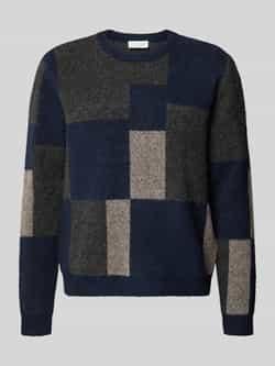 Casual Friday Regular Fit Strickpullover mit gerippten Abschl&uuml;ssen