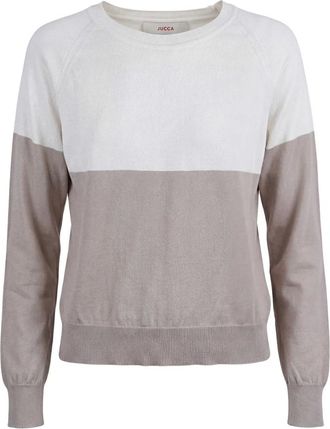 Jucca Femme, Pulls, Beige, Taille: 36 FR Pull en Tricot Bicolore
