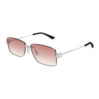 Bottega Veneta unisex, Accessoires, Gris, Taille: 58 MM Lunettes de soleil rectangulaires
