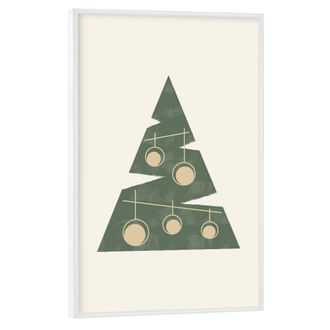 artboxONE Poster mit wei&szlig;em Rahmen 45x30 cm Geometrie Minimal Natale - Bild Christmas Christmas Tree Geometrie