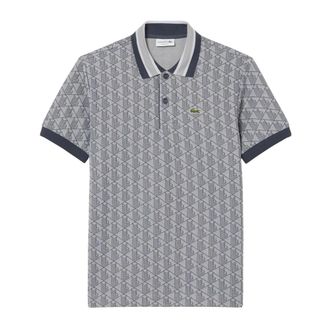Lacoste Homme, Tops, Gris, Taille: 2XL Polo Classique en Jacquard Monogramme
