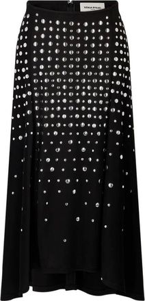 Sonia Rykiel Mini-jupe ray&eacute;e &agrave; strass - Femme - Jupes - Noir - Taille: 40 FR