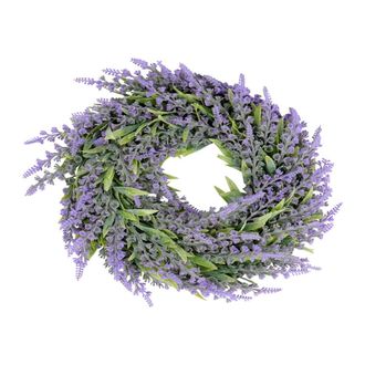 NUOBESTY Lavendelkranz T&uuml;rh&auml;nger Kranz aus Kunststoff mit Realistischem Aussehen Dekorativer Kranz f&uuml;r Innen und Au&szlig;endekoration 1 St&uuml;ck f&uuml;r Haust&uuml;r und Wohnr&auml;