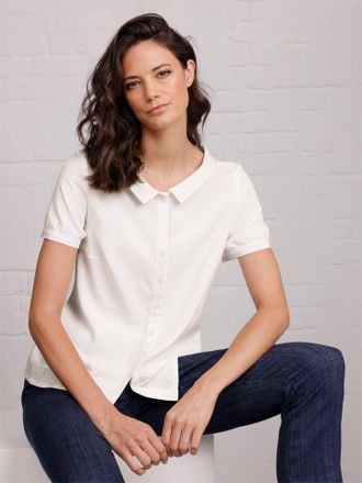 Cr&eacute;ation L Klassische Bluse Lyocell-Bluse Kurzarm