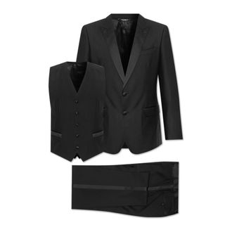 Dolce & Gabbana Homme, Costumes, Noir, Taille: XL Wool Suit