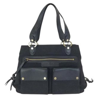 Bulgari Pre-owned Logo Mania Maxi Lettere Canvas Leather Tote Bag - - Pre-owned - Damen - Schwarzk - ONE SIZE
